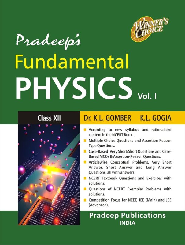 Pradeep's Fundamental Physics for Class 12 (Vol. 1 & 2) Examination 2024-25
